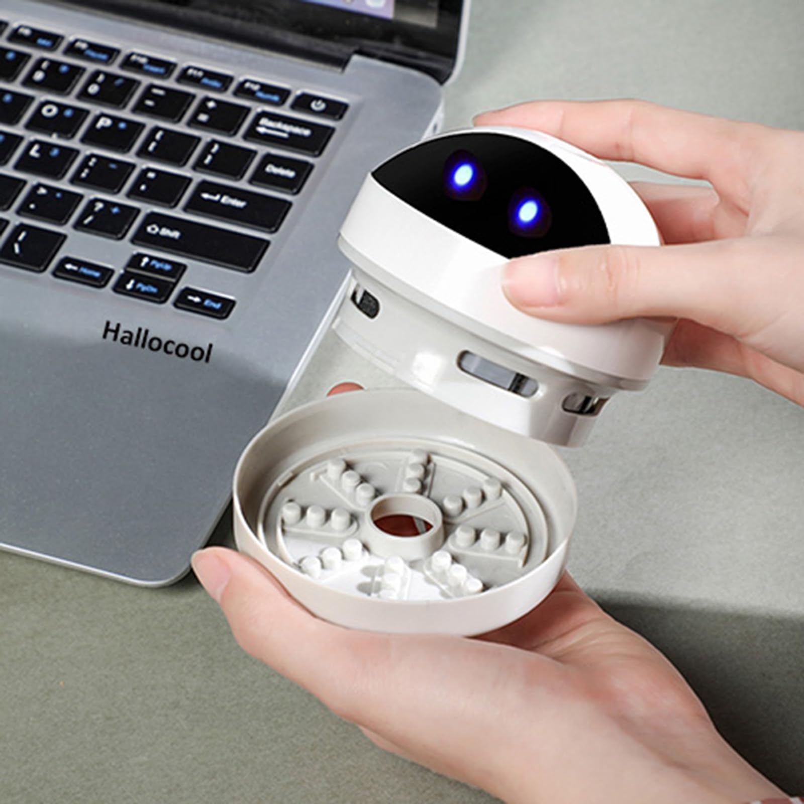 Hallocool Desktop Vacuum Cleaner Mini Desk Vacuum Cleaner Portable Dust Crumb Sweeper Cute USB Vacuum for Picking up Crumbs Eraser Crumbs Pet Hairs Flakes Tiny Items on Desk Tabletop Keyboard
