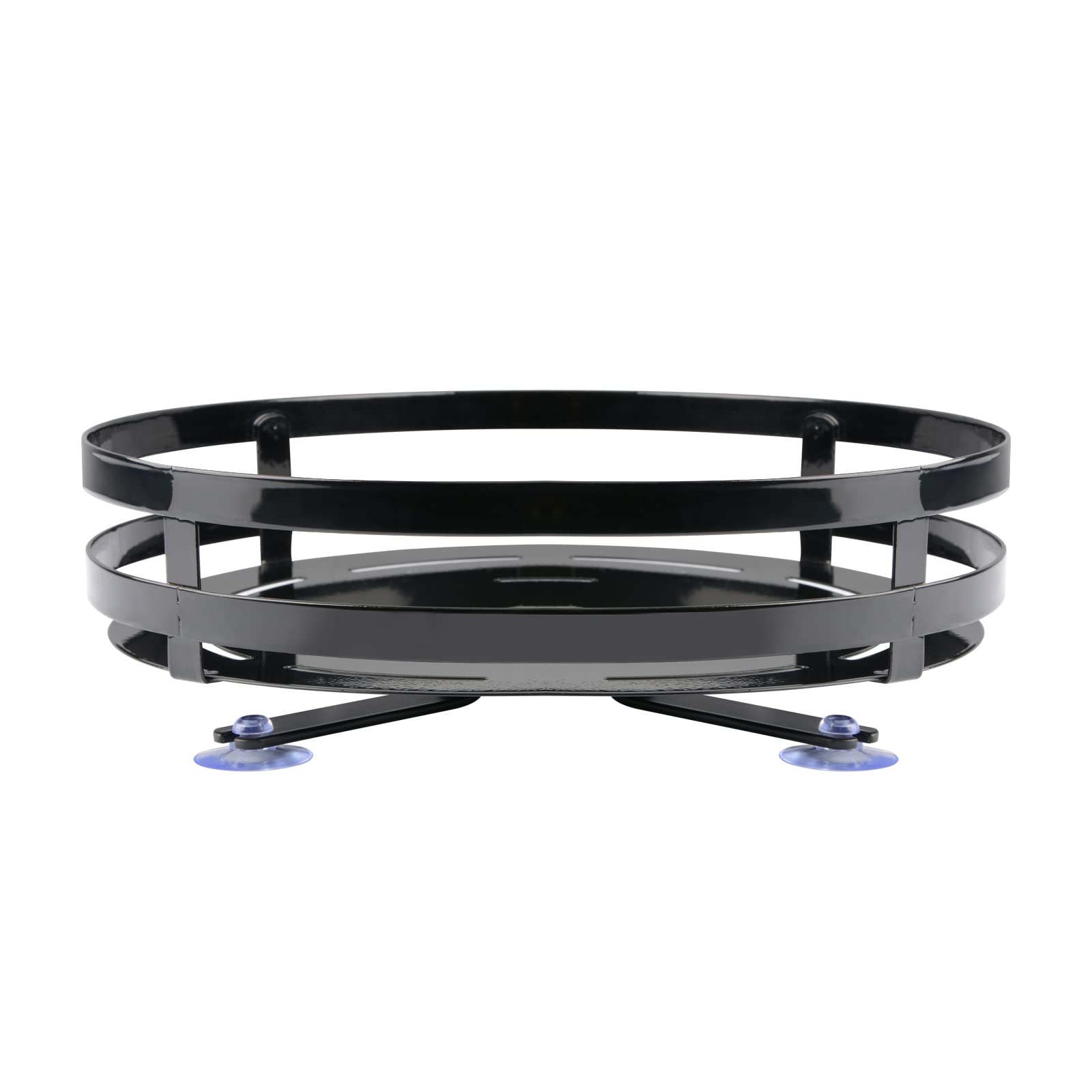 10" Round Steel Lazy Susan Rotating Turntable Food Storage Container Tray for Kitchen Cabinet Pantry Fridge Cupboards Counter Organizing, Fully Rotating Organizer for Spices, Condiments, Makeup