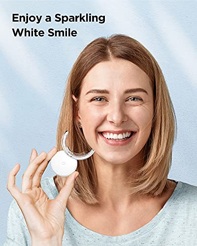 Teeth Whitening Strips with Light, 28 Dentist-Level White Strips for Teeth Whitening, Rechargeable 24X Blue Teeth Whitening Light, Teeth Whitening Kit with Led Light
