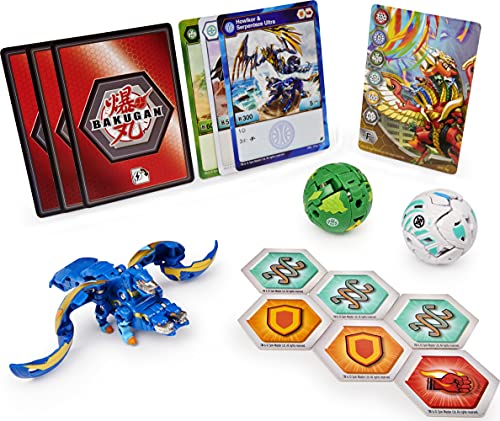 Bakugan Starter Pack 3-Pack, Fused Howlkor x Serpenteze Ultra, Armored Alliance Collectible Action Figures