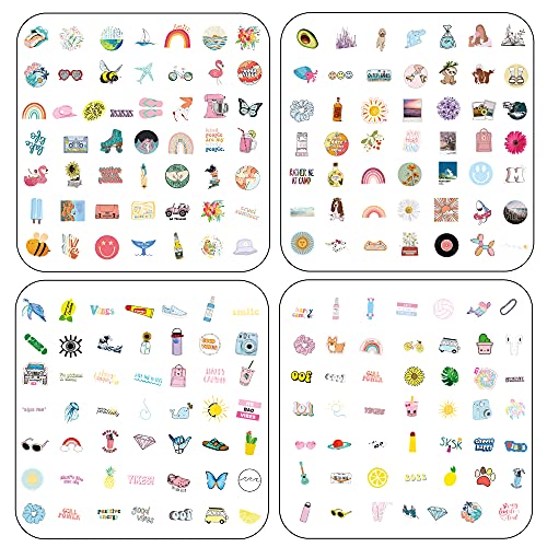 200PCS Water Bottle Stickers Waterproof– Vinyl Stickers for Teens – Premium Sticker Packs for Computer, Laptop, Skateboard, Fridge – Unique Adorable Designs for Boys and Girls