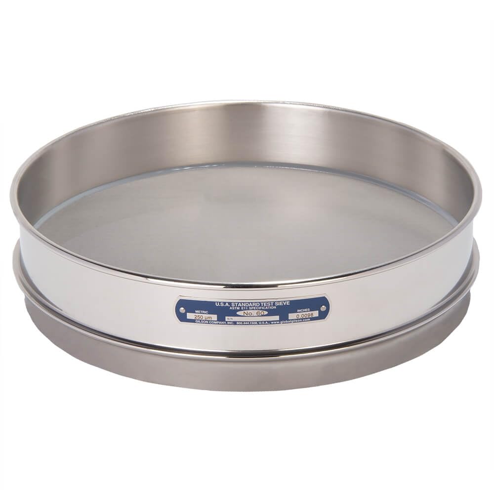 12" Sieve, All Stainless, Intermediate Height, No. 60