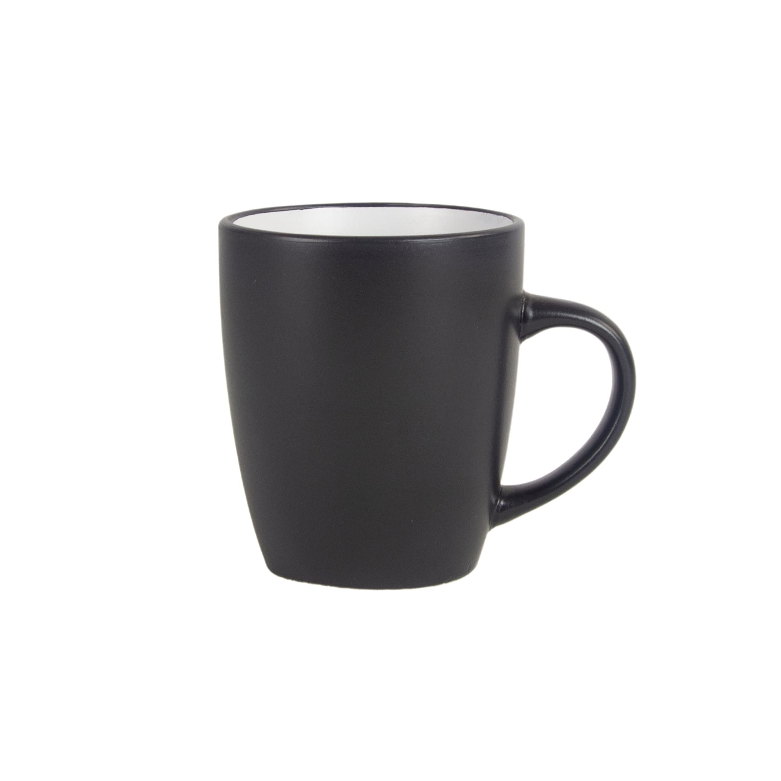 10 Strawberry Street Two Tone Coupe 12 Oz/3.5β Mug Set Of 6, Black/White