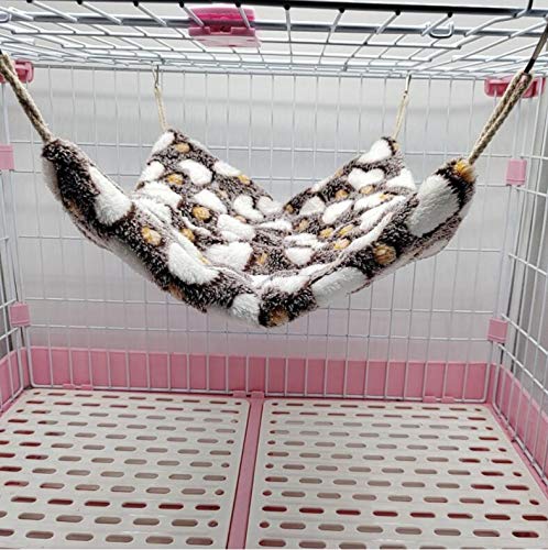 ISMARTEN Small Animal Hanging Hammock, Pet Hanging Nap Sack Sleep Bag Bed, Cage Hammock Beds for Ferret Guinea-Pig Sugar Glider Hamster Rat Mice Chinchilla Flying Gerbil and Squirrel