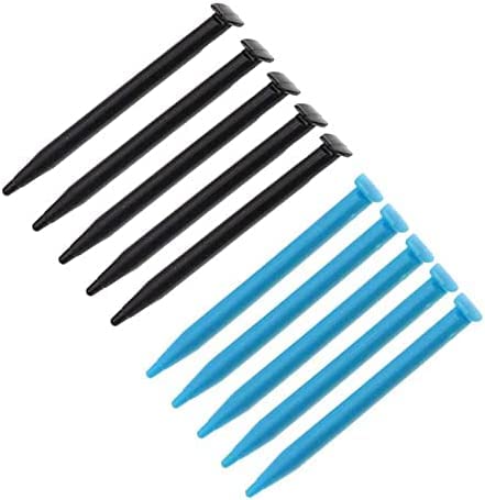 10 x Rymfry Plastic Touch Screen Stylus Pen Replacement for New 2DS XL LL Game Accessories (Black+Blue)