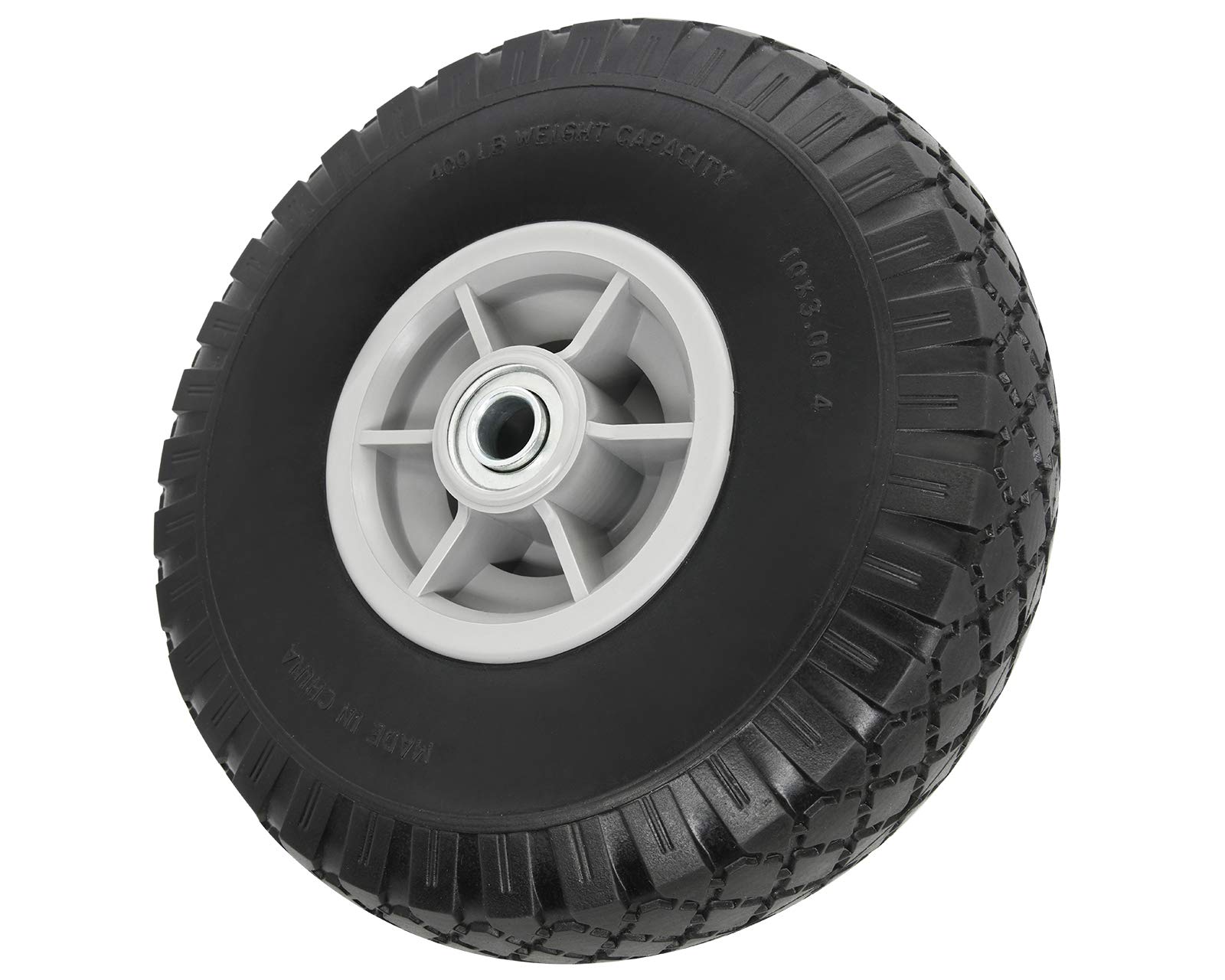 10" Flat Free Solid Tire Wheel,for Dolly Handtruck Cart,10" Flat Free Tires Air Less Tires Wheels with 5/8" Center - Solid Tire Wheel for Dolly Hand Truck Cart/All Purpose Utility Tire on Wheel