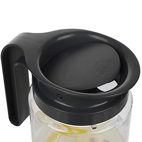 Komax Plastic Pitcher with Lid | 2.1-quart / 67.2-oz Tritan BPA-Free Plastic Water Pitchers | Hot & Cold Drink Pitcher | Spill-Proof Gravity Pouring Mechanism