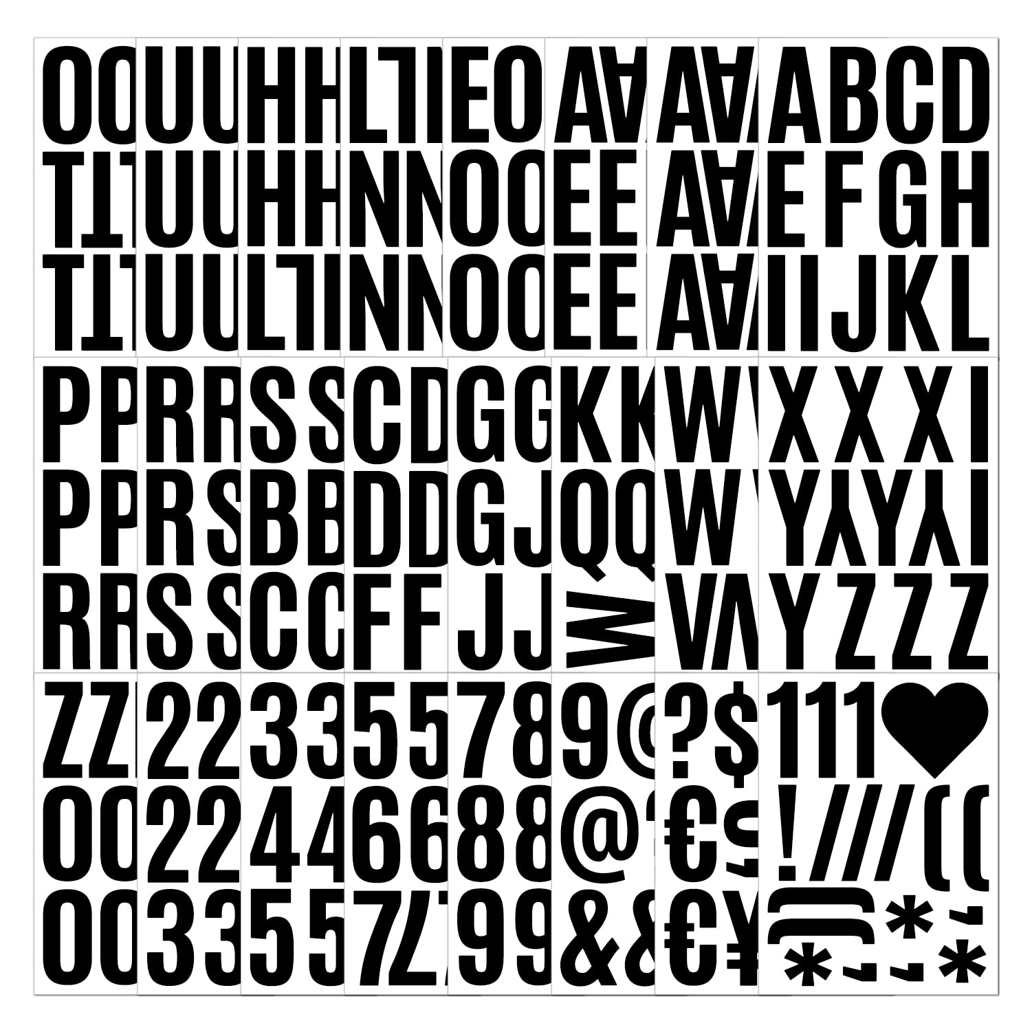12 Sheets 1500 Pcs 1 inch Black Style Alphabet Sticker Self Adhesive Letter, Number Vinyl Stickers, Mailbox Numbers Labels DIY Crafts Art Making, Decals for Sign,Notebook, Classroom Decor, Door…