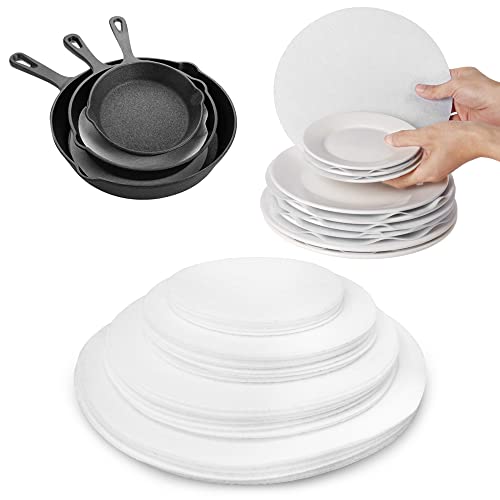 4 Sizes, 50 Pack Felt Plate Storage Divider for China/Glass/Pots White Large Thick and Soft Plate Separator Storage for Protecting and Stacking Porcelain Chinaware