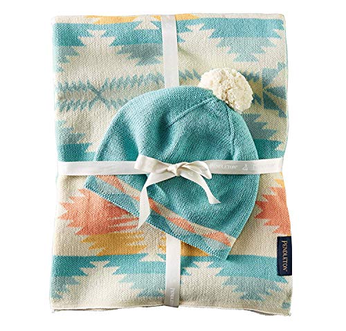 PENDLETON Knit Sherpa Baby Blanket and Beanie Gift Set Falcon Cove One Size