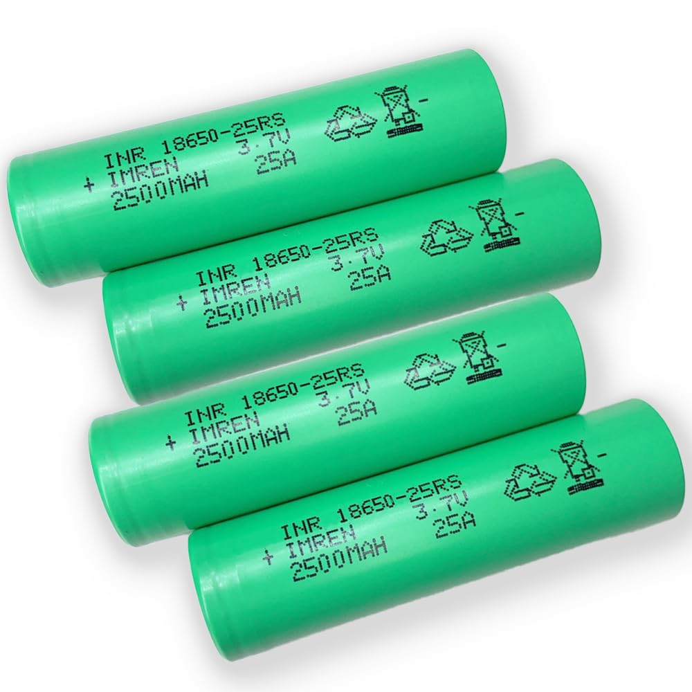 Imren 4PCS 3.7 Volt Battery Replacement Battery Genuine2500 mAh Battery Flat Top Battery