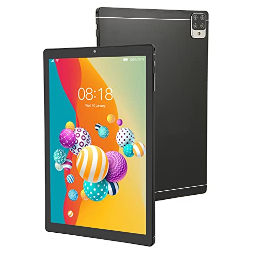 10.1 inch Tablet, Android 12, Ten Core Processor with 6GB 128GB Storage, 1960x1080 Full HD IPS Touch Screen, 2MP + 5MP Dual Camera, 5G WiFi BT, 8800mAh, Black Tablet for Adult Kids