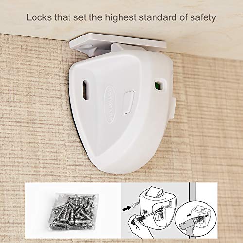 BBTKCARE Cabinet Locks for Babies | Adhesive Magnetic Baby Locks | Baby Proofing | Set of 4 Locks and 1 Keys