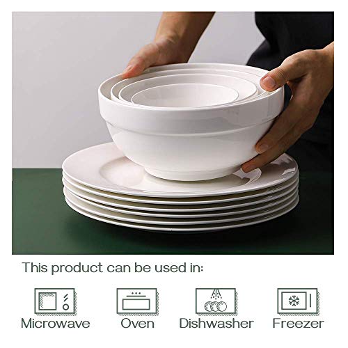 DOWAN Bundle Porcelain Serving Bowls, 64/42/22/12 Ounce