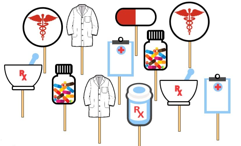 12 Pharmacy Pharm D Party Cupcake Toppers Food Picks