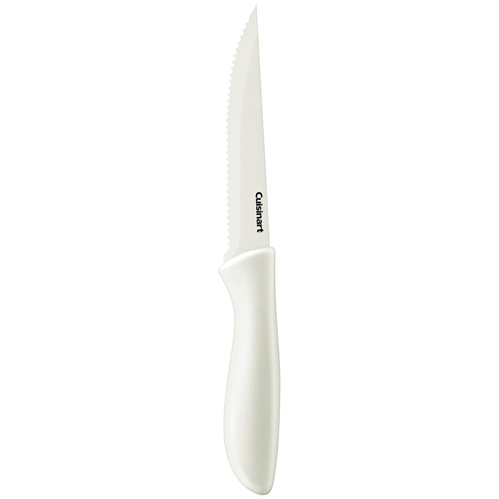 Cuisinart C55-6PCSW Advantage Ceramic Coated Serrated Steak Knife 12 Pieces Set White