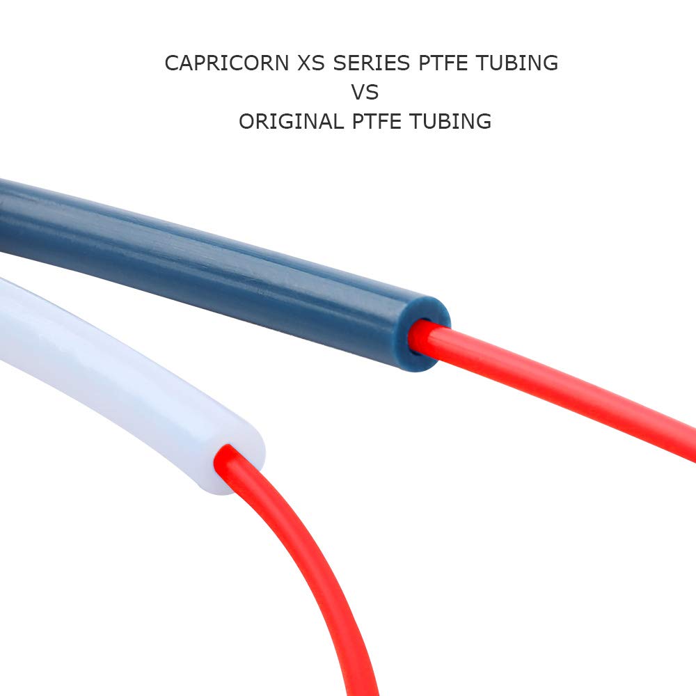Creality Capricorn Bowden PTFE Tubing 1M XS Series 1.75MM Filament with Pneumatic Fittings &2 Blue Collet Clips &Nozzles&Tube Cutter for Ender 3 V2/ Ender 3/ Ender 3 Pro/Ender 5/ CR-10/10S 3D Printer