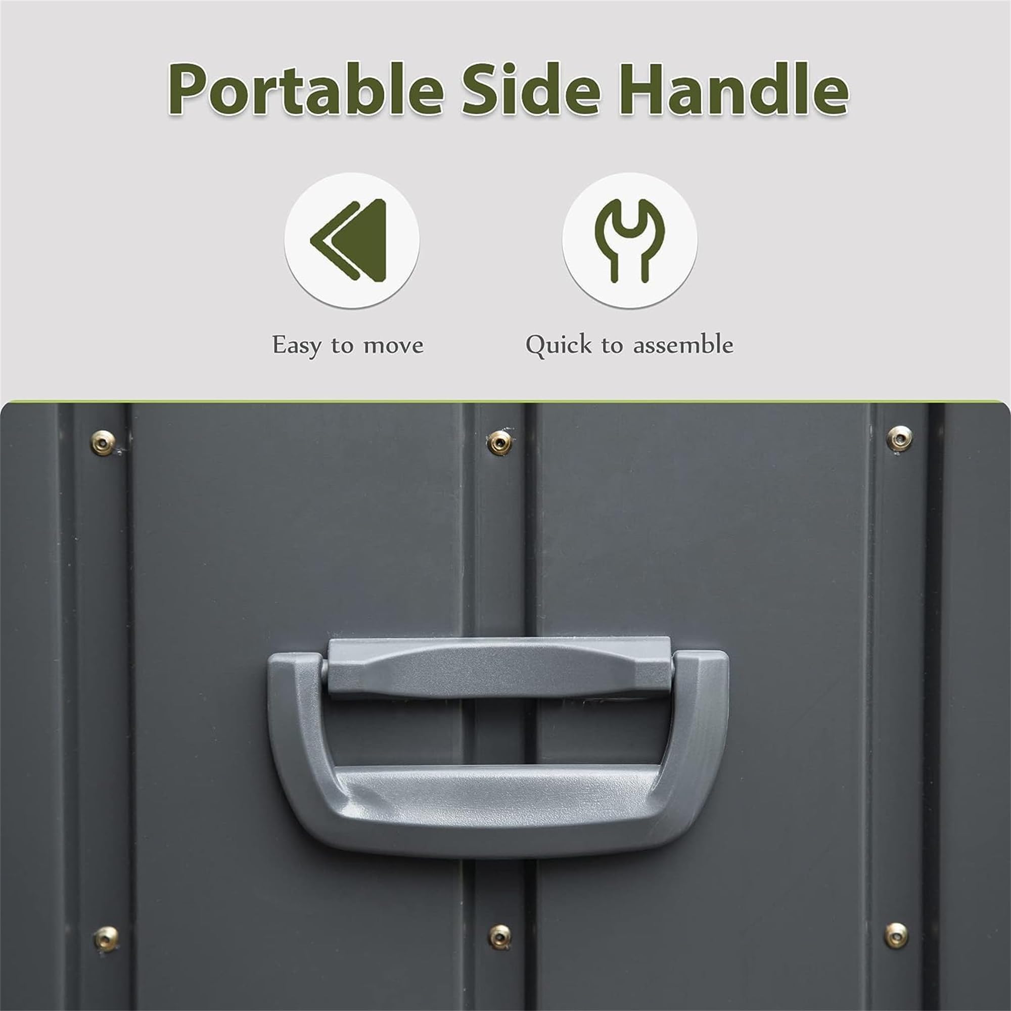 120 Gallon Deck Box Large Steel Outdoor Storage Box Lockable Deck Storage Container for Patio Furniture Cushions Garden Tools Pool Supplies Dark Gray