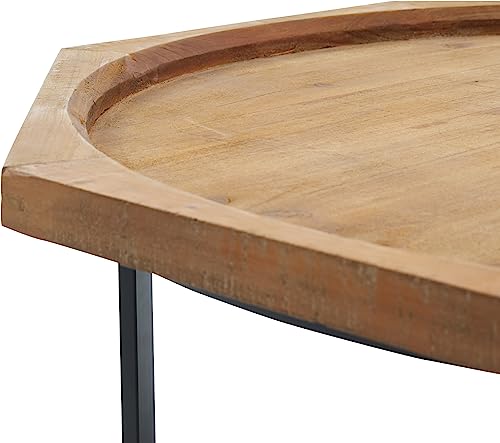 Amazon Brand – Stone & Beam Aire Rustic Octagonal Fir Wood Coffee Table, 39.5"W, Black & Natural