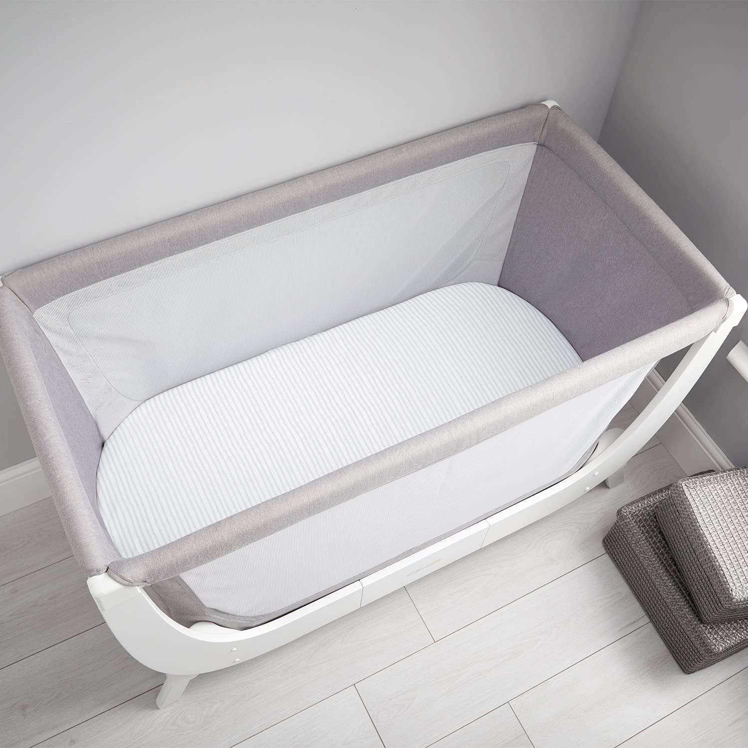 BEABA by Shnuggle Full Size Crib Fitted Sheets, Crib Sheets, Crib Mattress Baby Bedding Set, Sheets for Baby Crib, Pack of 2 Fitted Sheet Set, (Cloud)