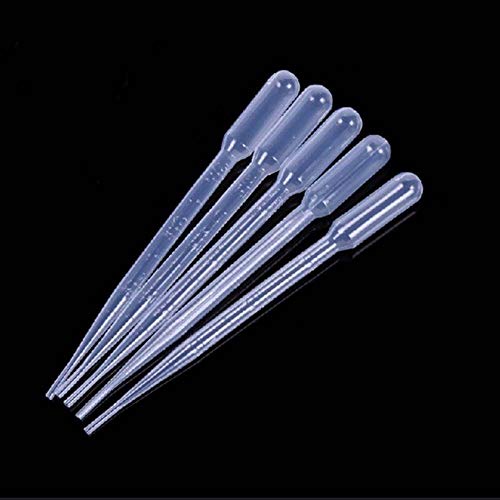 50pcs 0.5ml FWD Clear White Plastic Liquid Graduated Dropper Pasteur Transfer Pipette,Suitable for Essential Oils,Mixing Acrylic Paints& Science Laboratory (0.5ml)