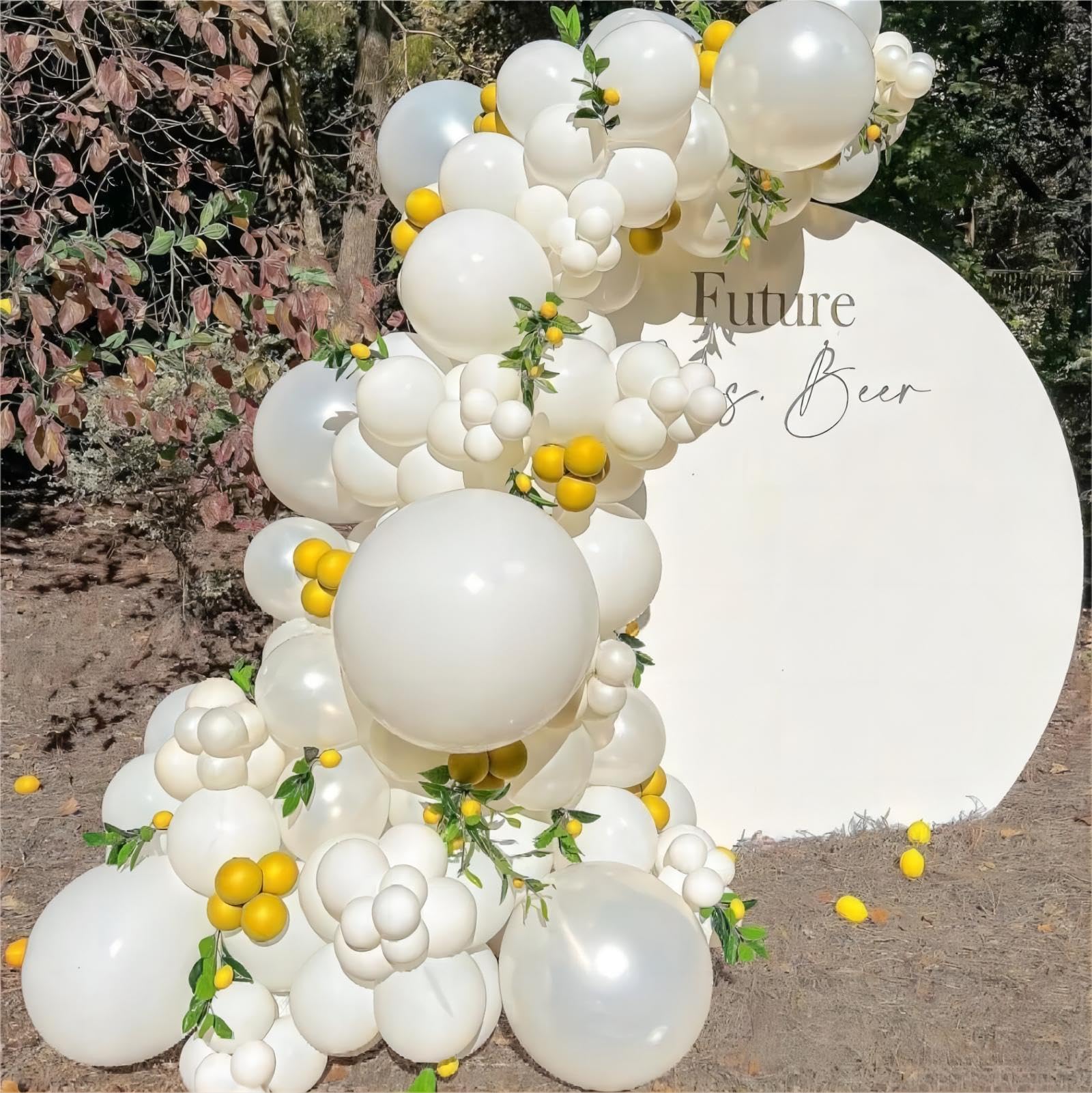 110pcs White Balloon Garland Arch Kit,18 12 10 5 Inch Different Sizes Pack White Latex Party Balloons for Wedding Birthday Bridal Shower Anniversary Party Decorations