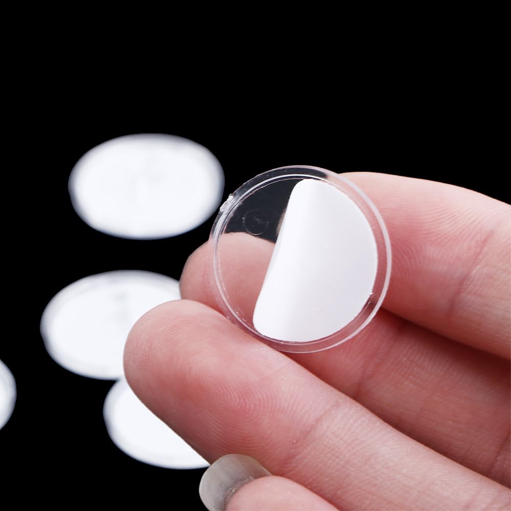 10/30/50Pcs 2cm/0.78inch Round Self Adhesive Ceiling Hooks Transparent Small Disc Hanging Hooks Sticky Ceiling Hooks for Kitchen Bathroom Ceiling(10Pcs)