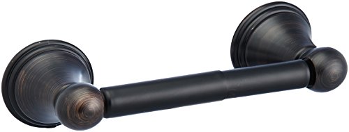 Amazon Basics AB-BR807-OR Modern Towel Ring, 6.3-inch Diameter, Oil Rubbed Bronze & AB-BR809-OR Modern Spring Toilet Paper Holder, Oil Rubbed Bronze
