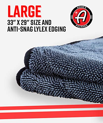 Adam's Jumbo Plush Drying Towel 33 x 29 inches 1500 GSM - The Most Absorbent Microfiber Drying Towel You Have Ever Used (1 Pack)