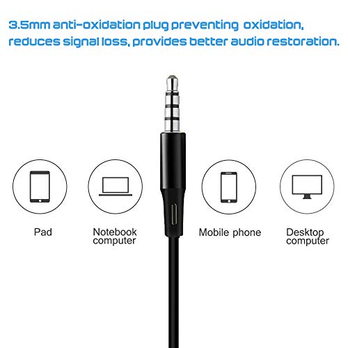 5 Packs Earbud Headphones with Remote & Microphone, SourceTon in Ear Earphone Stereo Sound Tangle Free for Smartphones, Laptops, Gaming, Fits All 3.5mm Interface Device w/3.5mm to Type C Adapter