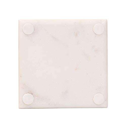 Drink Coasters, Handcrafted 4β Inch Square Marble Coasters β Set of 4
