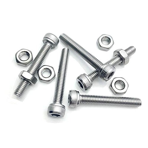 50pcs M3 x 20mm Hex Socket Screw Bolt Knurling DIN912 Stainless Steel Nut