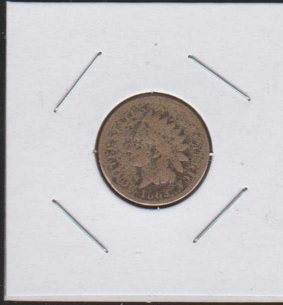 1863 P Indian Head (1859-1909) Penny Seller Very Good -