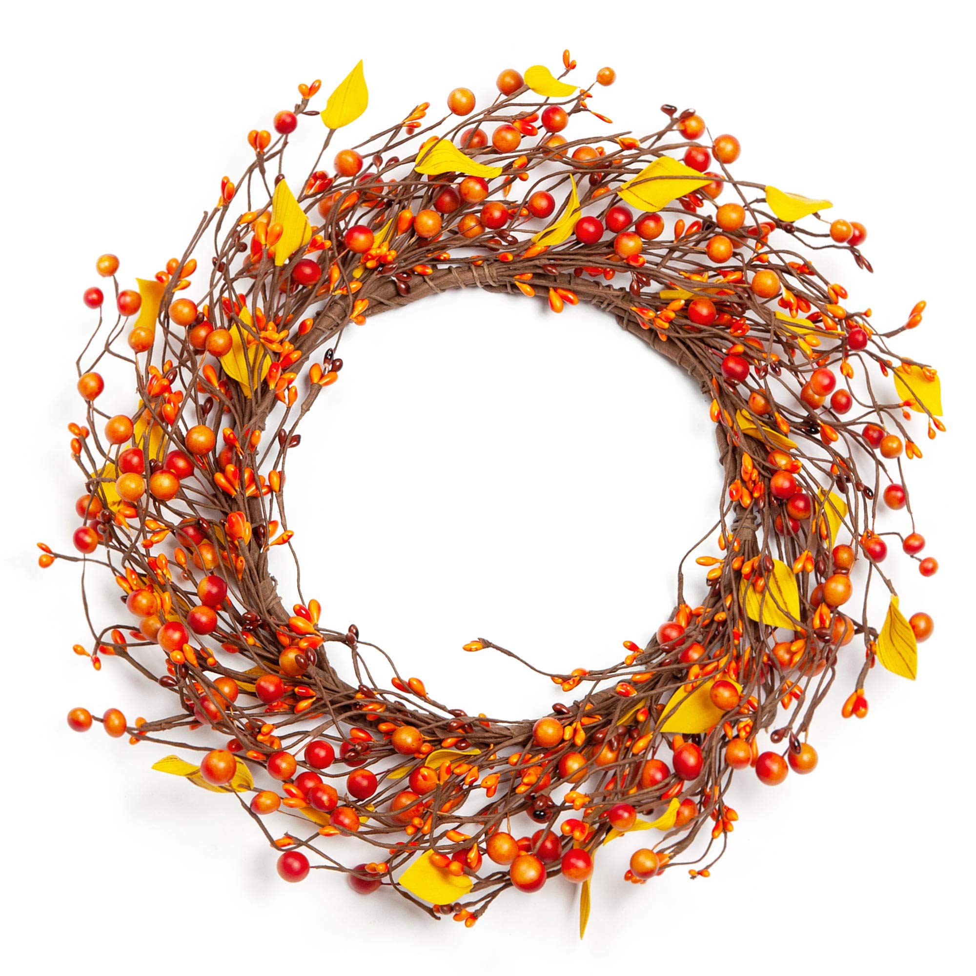 14 Inch Fall Wreath Berry Wreath Fall Leaf Wreath for Front Door Fall Decorations Harvest Festival Decorations for Home