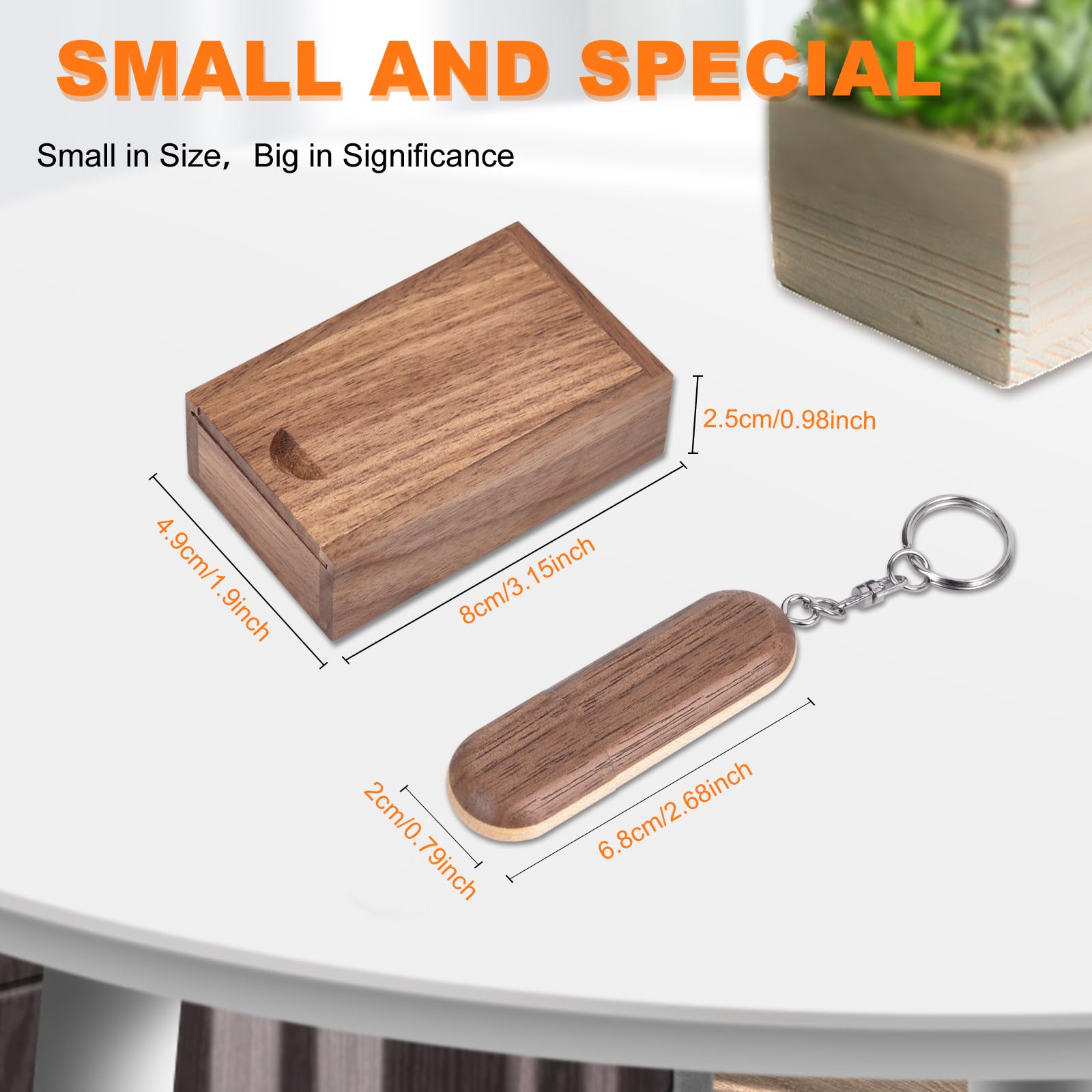 USB 2.0 Flash Drive Two-Color Wood USB 2.0 Memory Stick Pen Drives with Wooden Box (16GB, Tan)