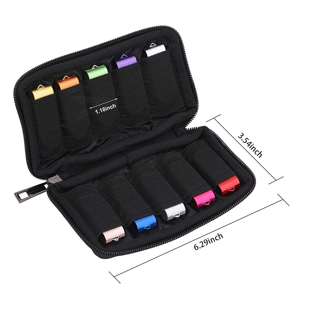 vellgo USB Flash Drive Case Soft Material Thumb Drive Holder case, USB Drive Holder Organizer, Portable Electronic Accessories Bag for USB Memory Stick with 10 Slots