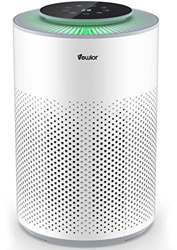 Air Purifiers, Home Air purifier for Large Room Bedroom Up to 1560ft², VEWIOR H13 True HEPA Air Filter for Wildfire Smoke Pets Pollen Odor, with Air Quality Monitoring Light, Auto/Sleep Mode, 6 Timer