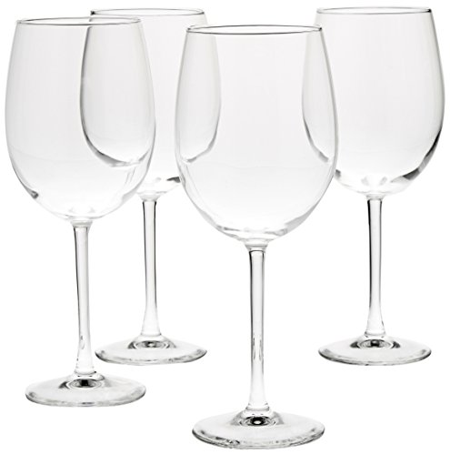 Amazon Basics Stemless Wine Glasses (Set of 4), 15 oz & All-Purpose Wine Glasses, 19-Ounce, Set of 4