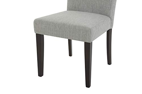 Amazon Brand – Stone & Beam Linden Classic Upholstered Dining Chair, 18.9"W, Set of 2, Light Gray