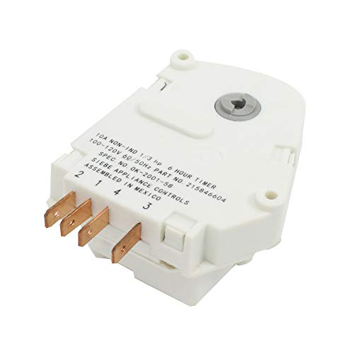 2-Pack 215846604 Refrigerator Defrost Timer Replacement for Kelvinator KATR1816MS0 Refrigerator - Compatible with 241809401, 241809402 Defrost Timer