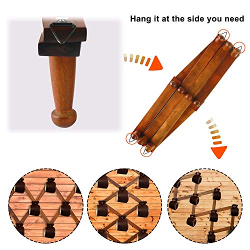 Dseap Accordian Wall Hanger: 16β High Wooden Wall Expandable Coat Rack, Hat Rack Holder, Accordion Hook for Baseball Caps, Coats, Mugs, 10 Peg Hooks, Brown