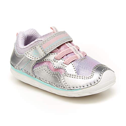 Stride Rite baby girls Bg014402-soft Motion Kylo Sneaker, Silver/Multi, 5 Wide Toddler US
