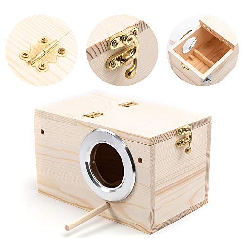 Evomosa Bird Nests Pet Bird Wood Breeding Box(L(11.4 x 5.9 x 5.9 in))