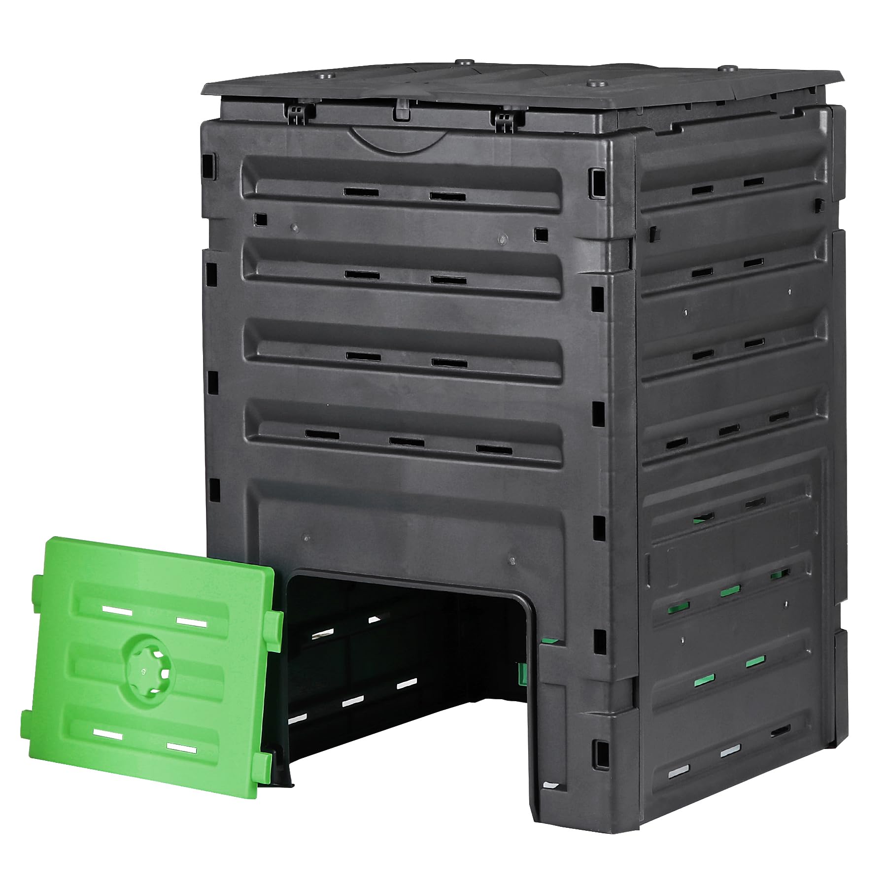 120 Gallon (450L) BPA Free Garden Compost Bin - Easy Assembly, Aerating Outdoor Compost Box for Fast Fertile Soil Creation
