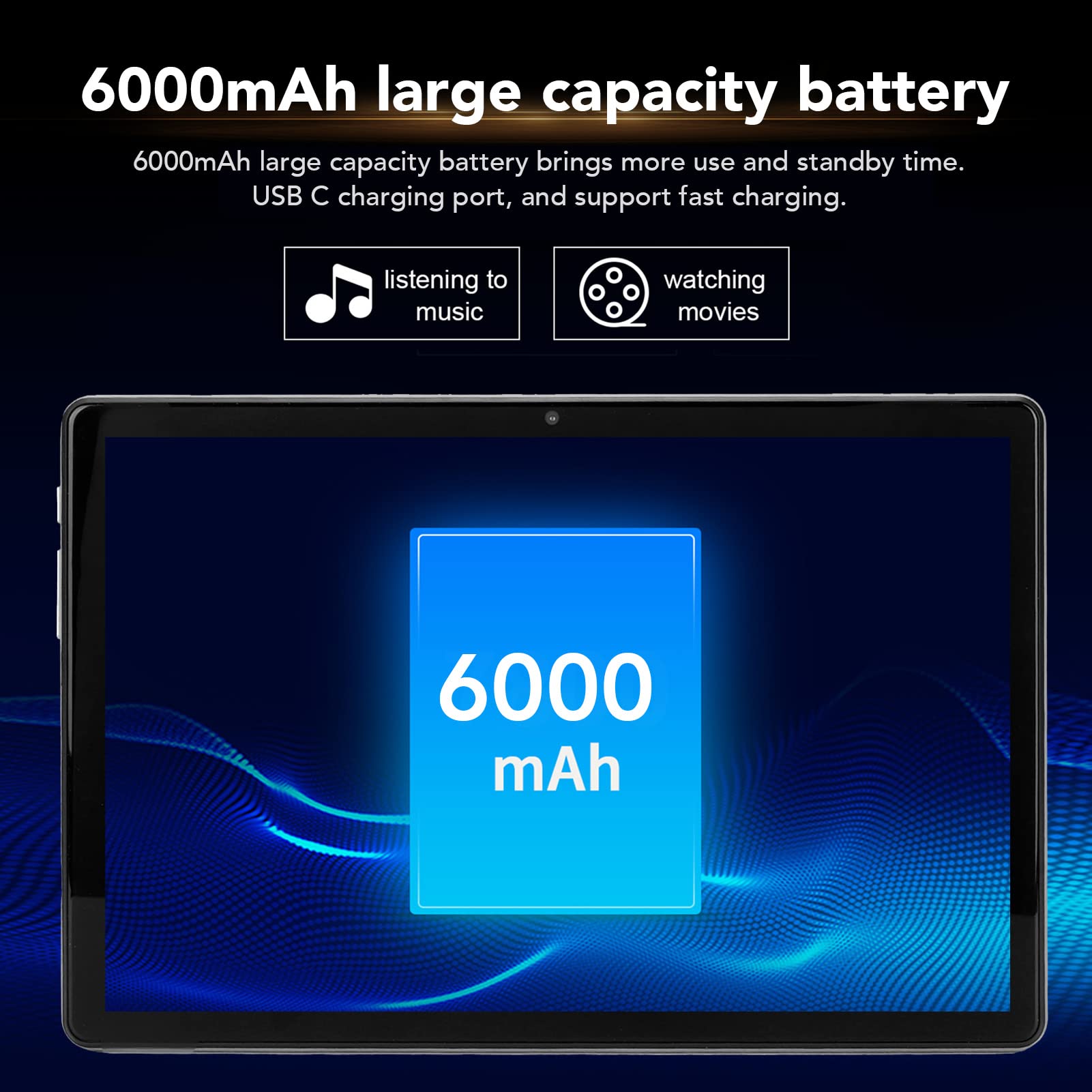 10.1 inch Androids 11 Tablets, WiFi Tablet PC 6G RAM 256G ROM Support 4G Network Calls Octa Core Processor, GSM Tablet Call Tablet with 6000mAh Large Capacity Battery (Gray)
