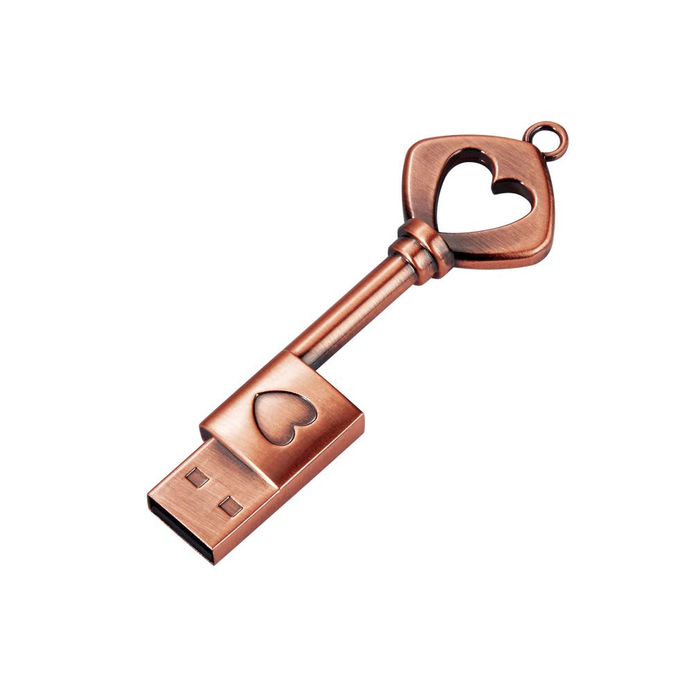GARRULAX USB Flash Drive, 32GB USB2.0 Cute Shape Lovely USB Memory Stick Date Storage Pendrive Thumb Drives (32GB, 5xHeart Keys)