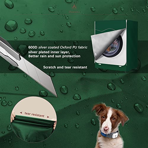 AlaSou Washer Dustproof Cover Front Load Washing Machine Dryer Protector Sunscreen Waterproof Cover (Dark Green, 27"W x 33"D x 39"H)