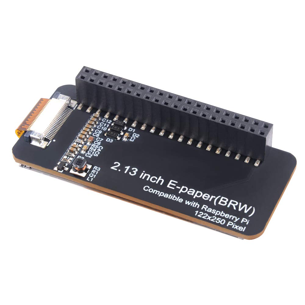 GeeekPi 2.13 inch E-Ink Display HAT, 250x122 Pixel E-Paper Screen for Raspberry Pi 4B/3B+/3B/2B/Zero/Zero W/Zero WH, Electronic Paper Module with Partial Refresh