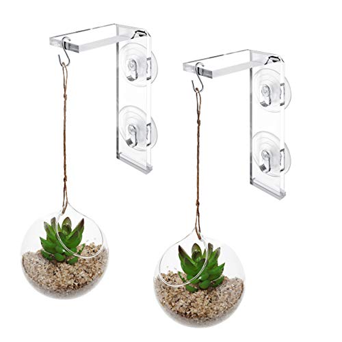 2-Pack Suction Cup Window Hanger β Hang Plants Indoors or Outdoors, Convenient Window Hanger for Bird Feeders,, Ornaments and Wind Chimes - Strong Suction Cups, Made From Weather-Resistant Acrylic