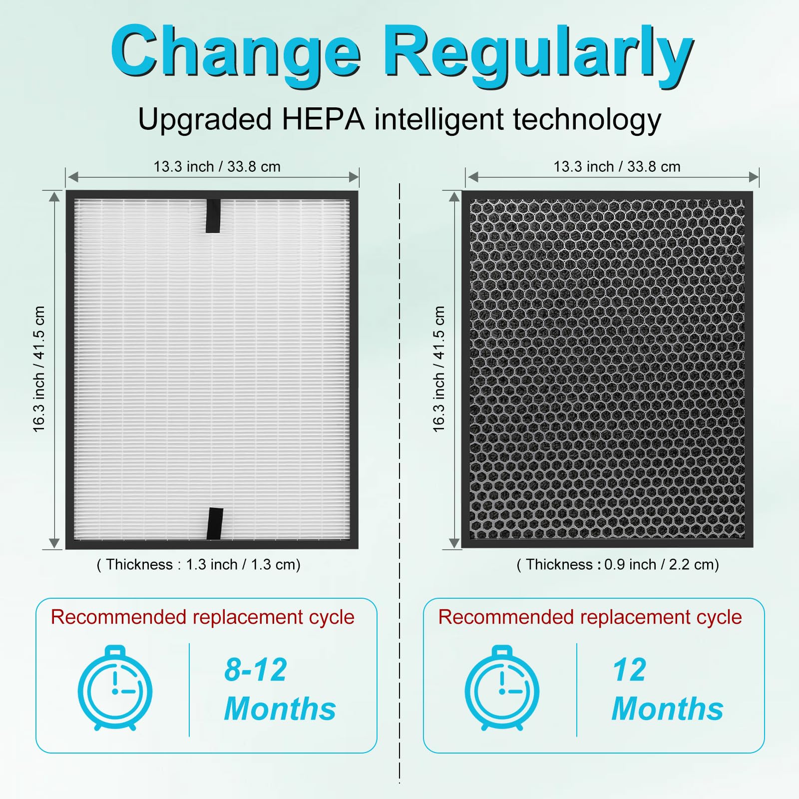 116130 HEPA Replacement Filter H 116130 for Winix 5500-2 Plasmawave Air Purifier and Models AM80 - HEPA Filter and Activated Carbon Filter Combo Pack